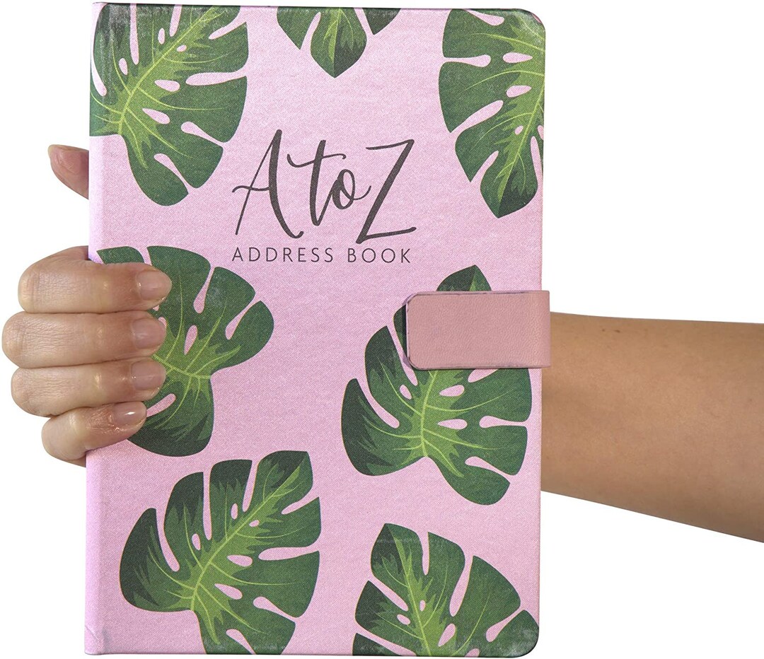 Pink Leaves Flower Forrest a to Z Telephone Address Book A-Z Index Hard ...