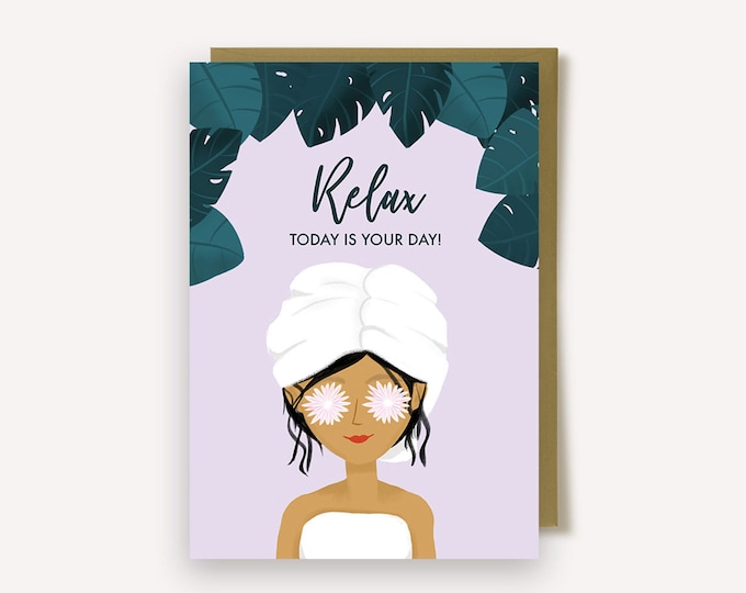 Happy Birthday Spa Day Relax Happy Greeting Card Celebrating ...