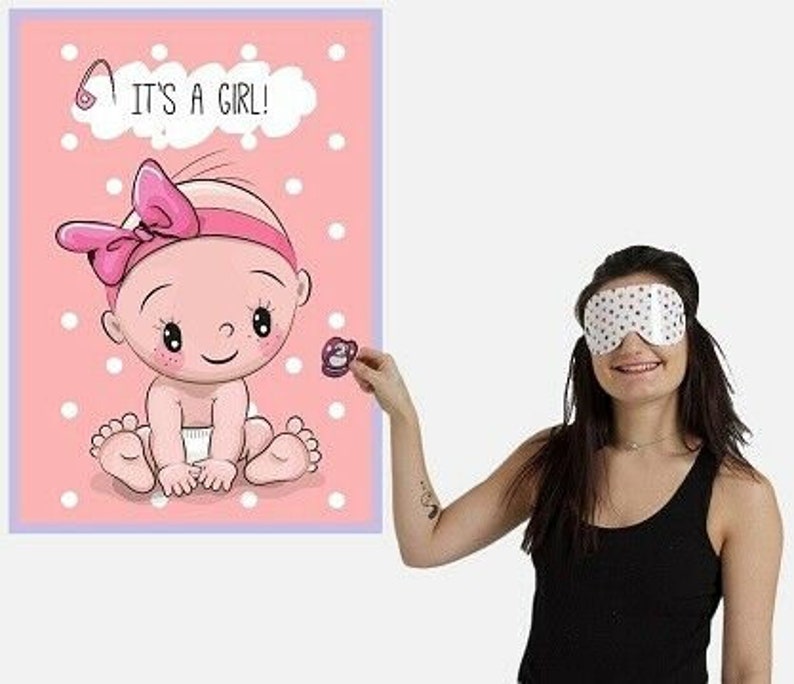 Pin the Dummy on the Baby Shower Party Game Baby Girl Boy Unisex ...