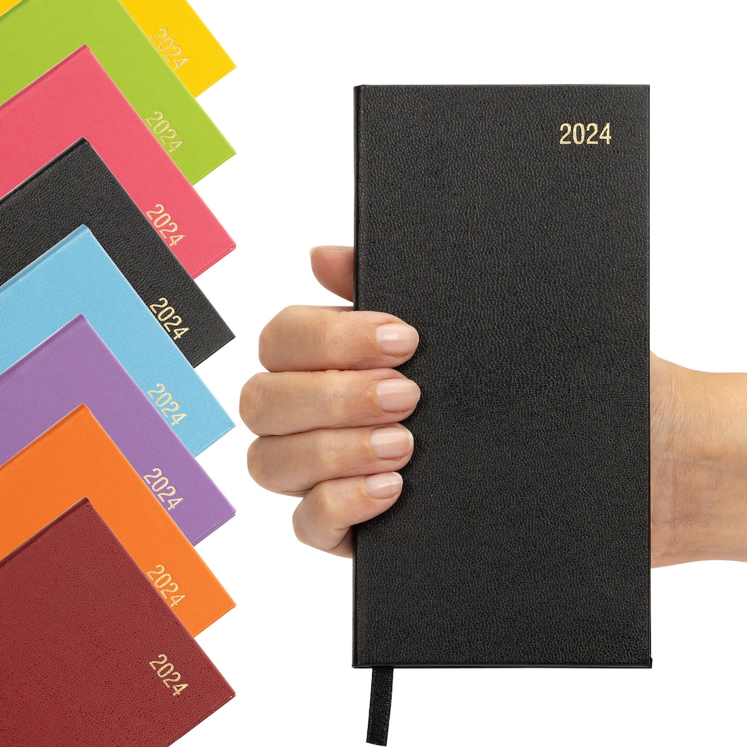 2024 Diary Slim Size Week to View Jan-dec Diaries Full Year Hardback ...
