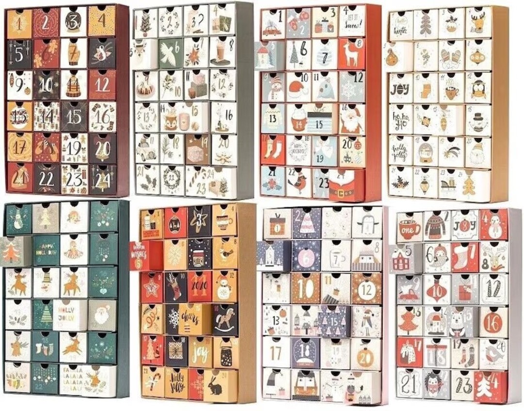 Fill Make Your Own Advent Calendar 24 Days 1-24 Draws Christmas ...