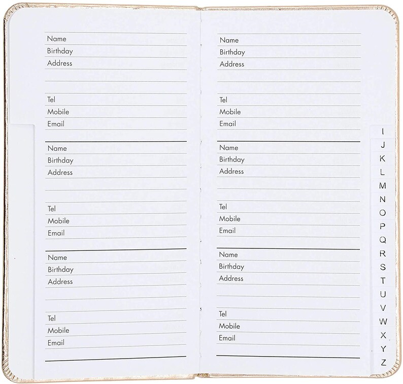 Telephone Address Book A-Z Index Hard Back Cover Slim Address - Etsy UK