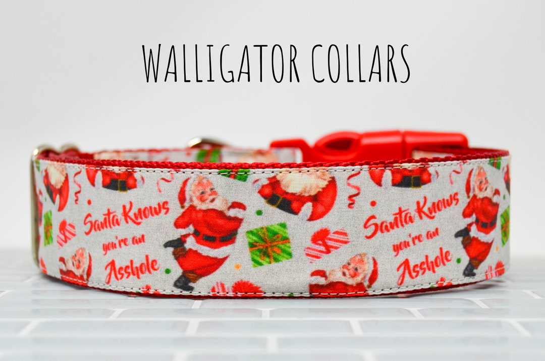 The Santa Knows Collar WIDE WIDTH - Etsy