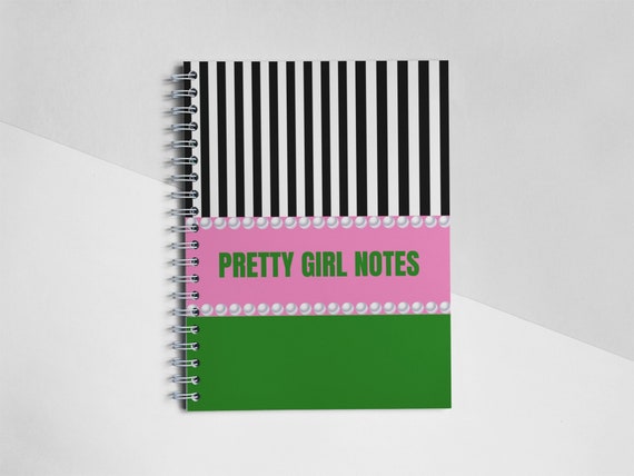 Pink and Green Pretty Girl Notes Journal AKA Journal AKA - Etsy