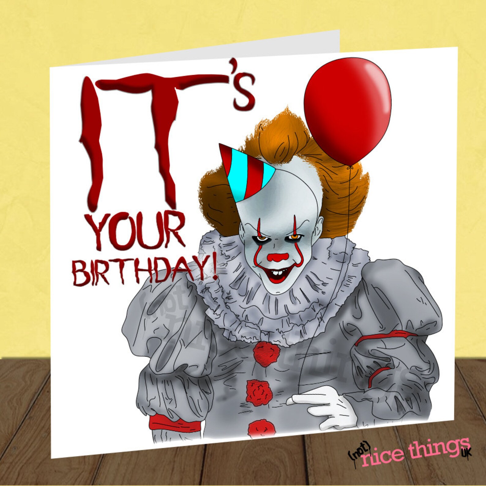 IT Clown Birthday Card Funny Clown Birthday Card Pennywise | Etsy