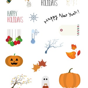 Digital PDF Printable Stickers for Planner Includes Holidays ...