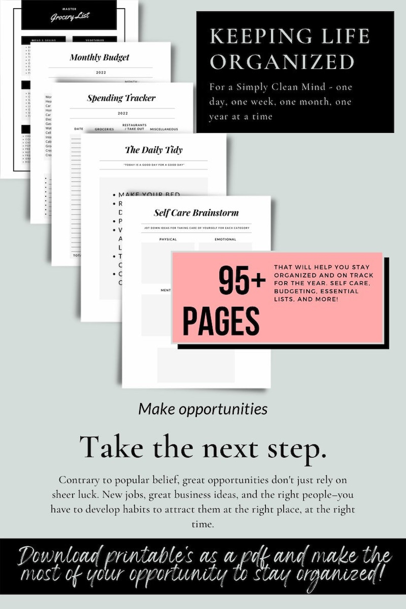 Life Organization Binder PDF Printables 2023 Includes Monthly - Etsy