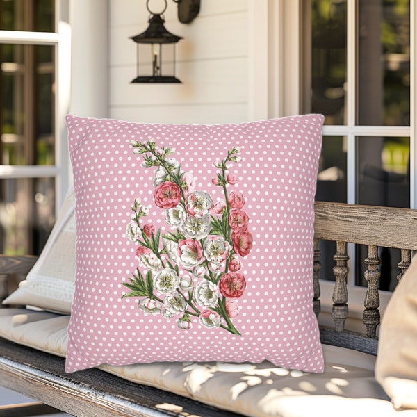 Pink Floral Pillow - Etsy