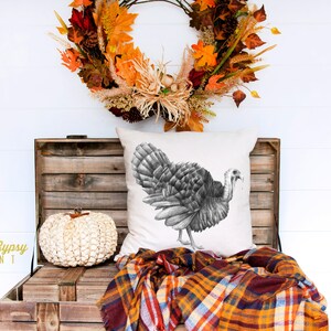TURKEY PILLOW Cover, Farmhouse, Turkey Pillow, Thanksgiving Decor ...