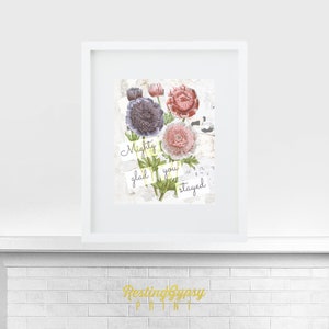 Mighty Glad You Stayed Vintage Floral Print, Guest Room Printable ...