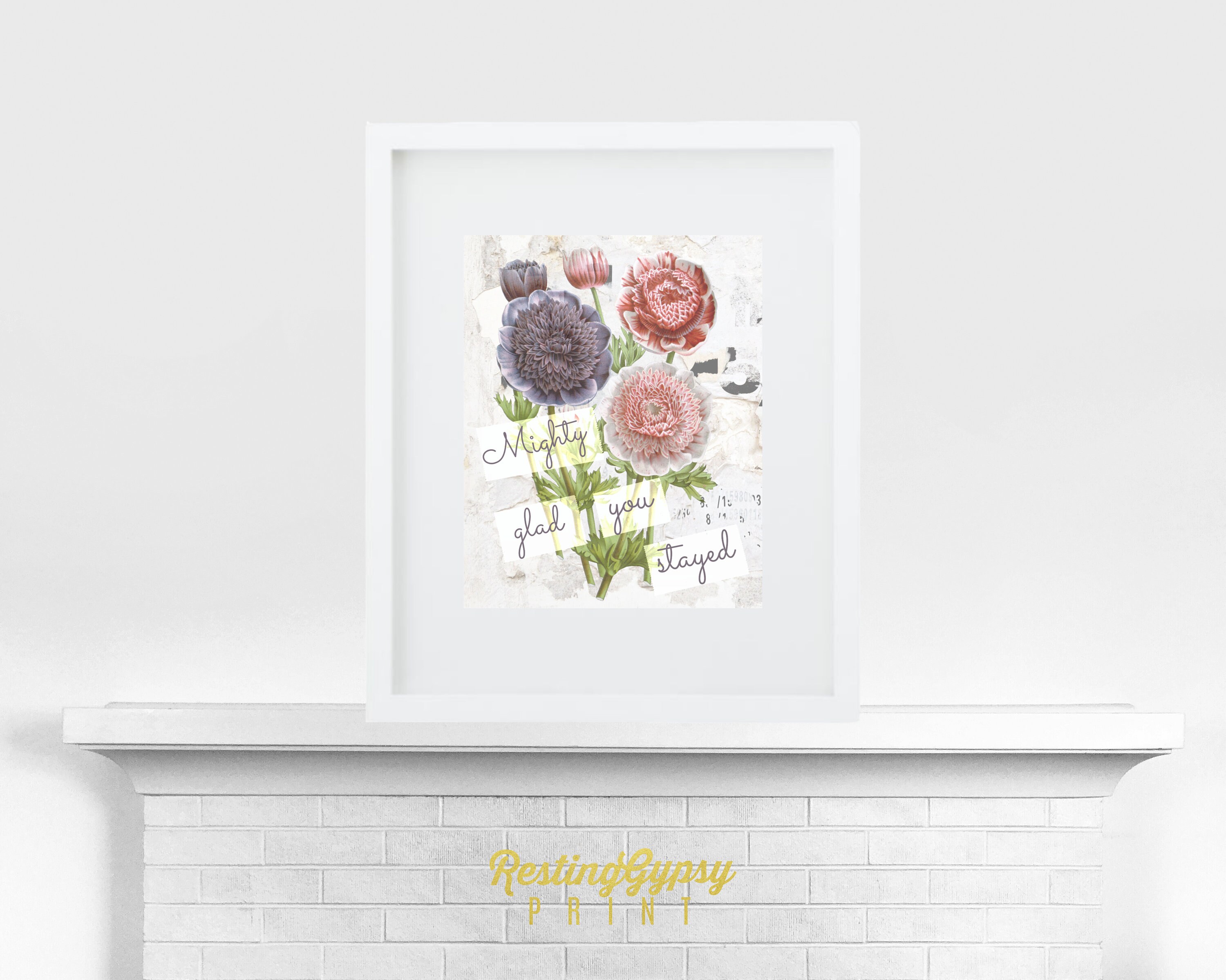 MIGHTY GLAD YOU Stayed Vintage Floral Print Guest Room | Etsy