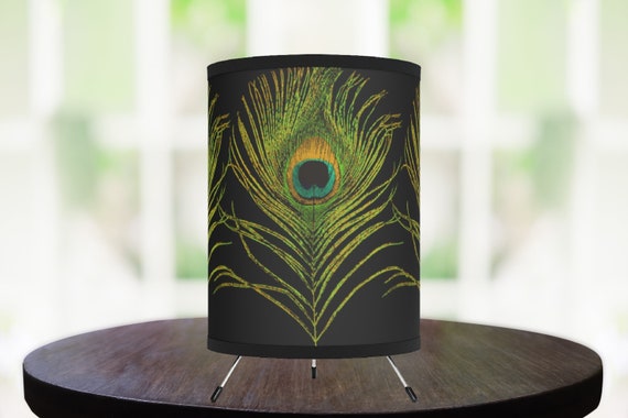 PEACOCK FEATHER LAMP Feather Lamp Bedside Lamp Table Lamp - Etsy