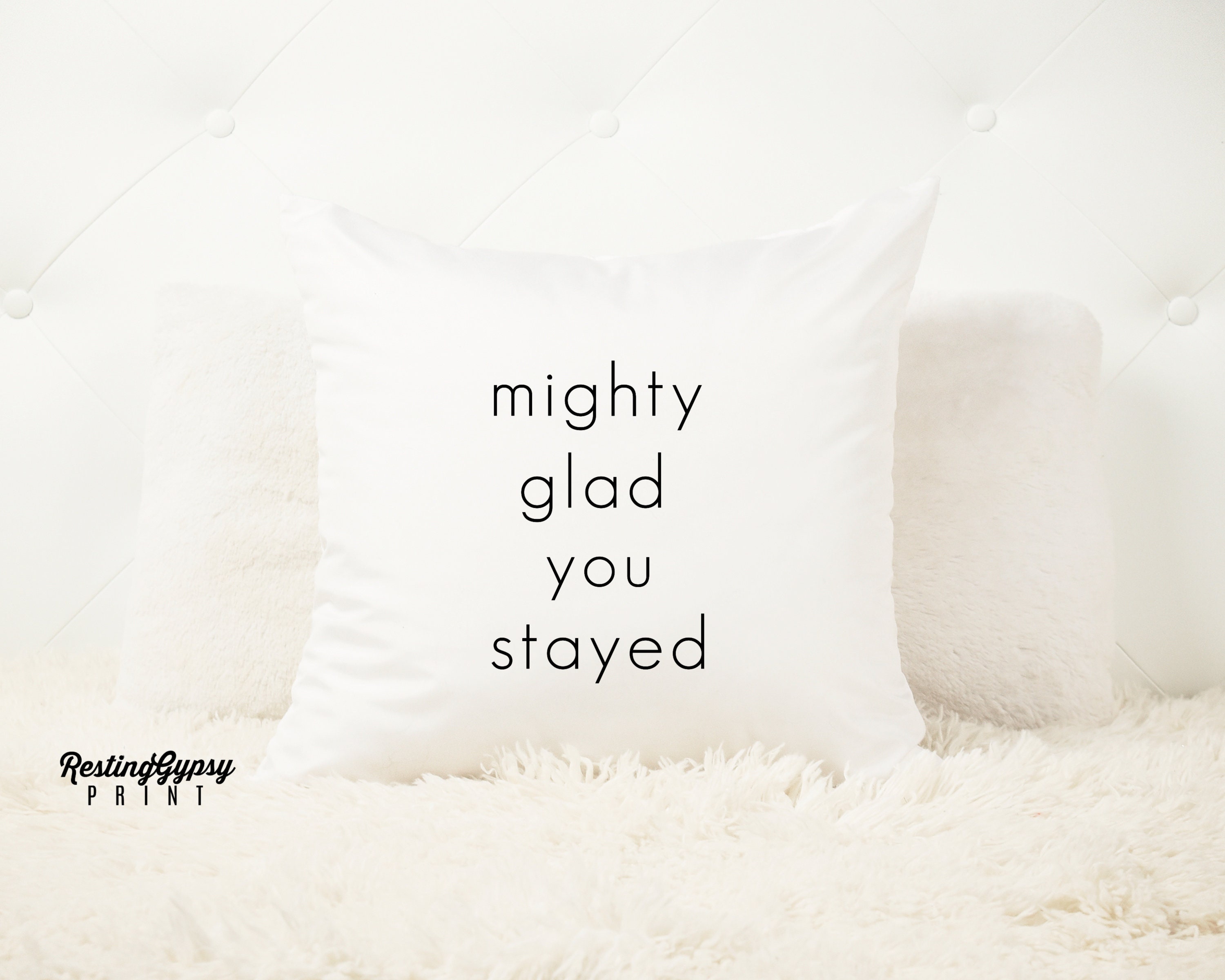 MIGHTY GLAD YOU Stayed Pillow Cover Guest Pillow Guest House | Etsy