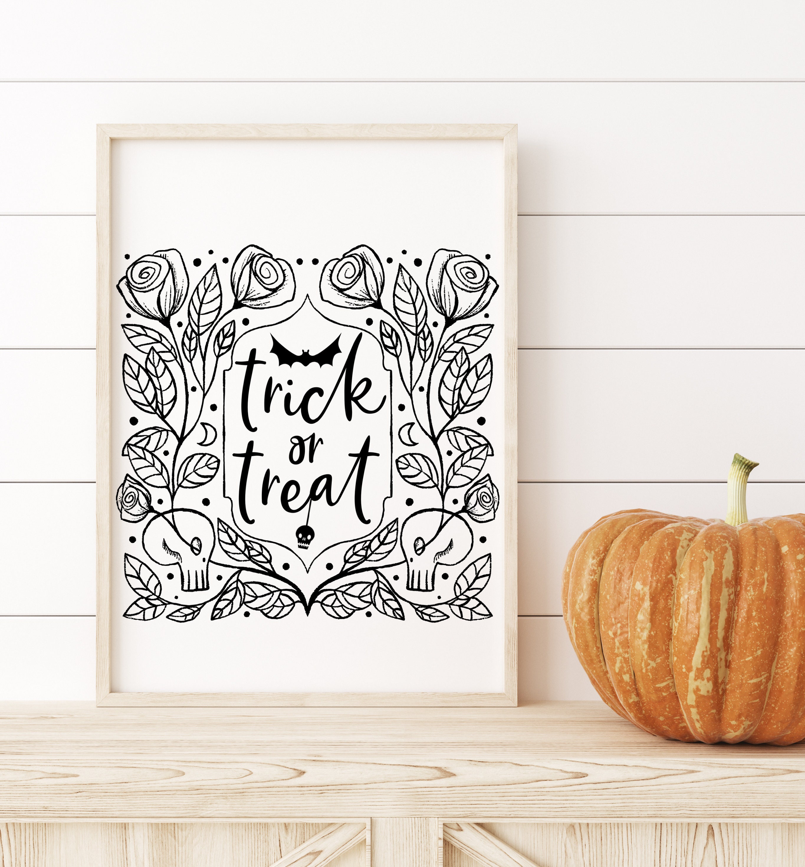 Halloween Sign, Printable, Trick or Treat Sign, Halloween Printables ...