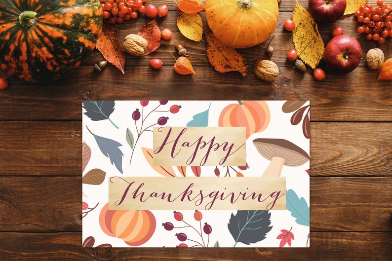 HAPPY THANKSGIVING PLACEMAT Printable Thanksgiving Table | Etsy
