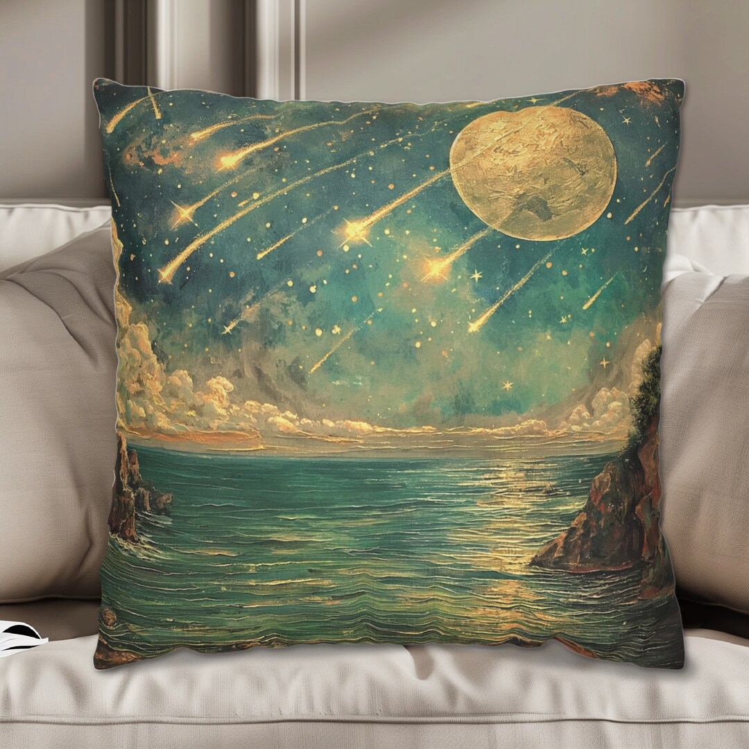 METEOR SHOWER CELESTIAL Ocean Cove Throw Pillow, Meteor Shower Decor ...