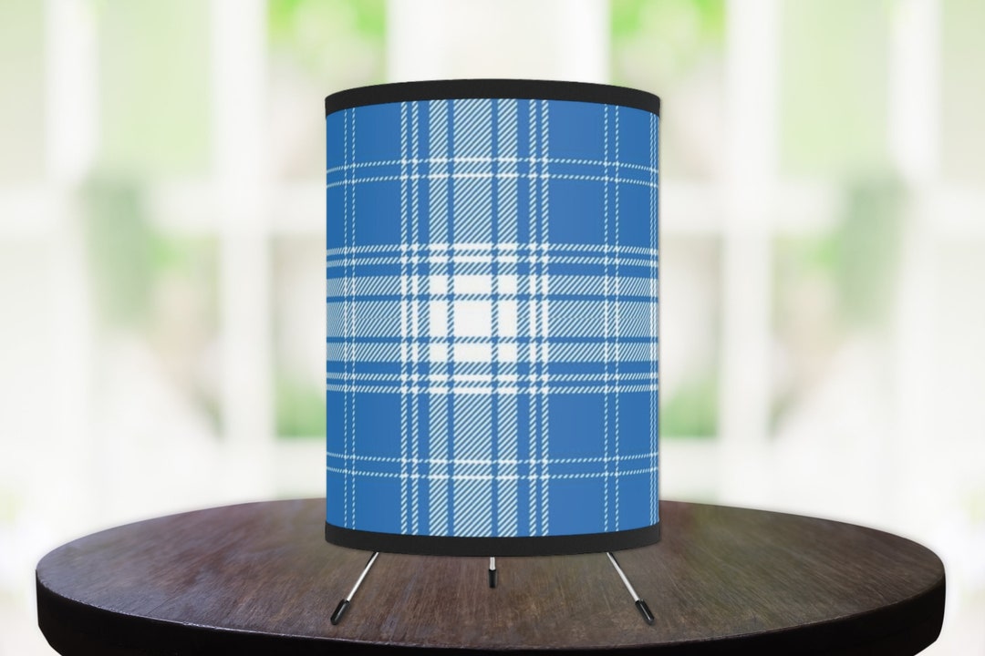 Blue Plaid Lamp, Blue Tartan Plaid, Blue Lamps, Fun Lamps, Bedroom Lamp ...