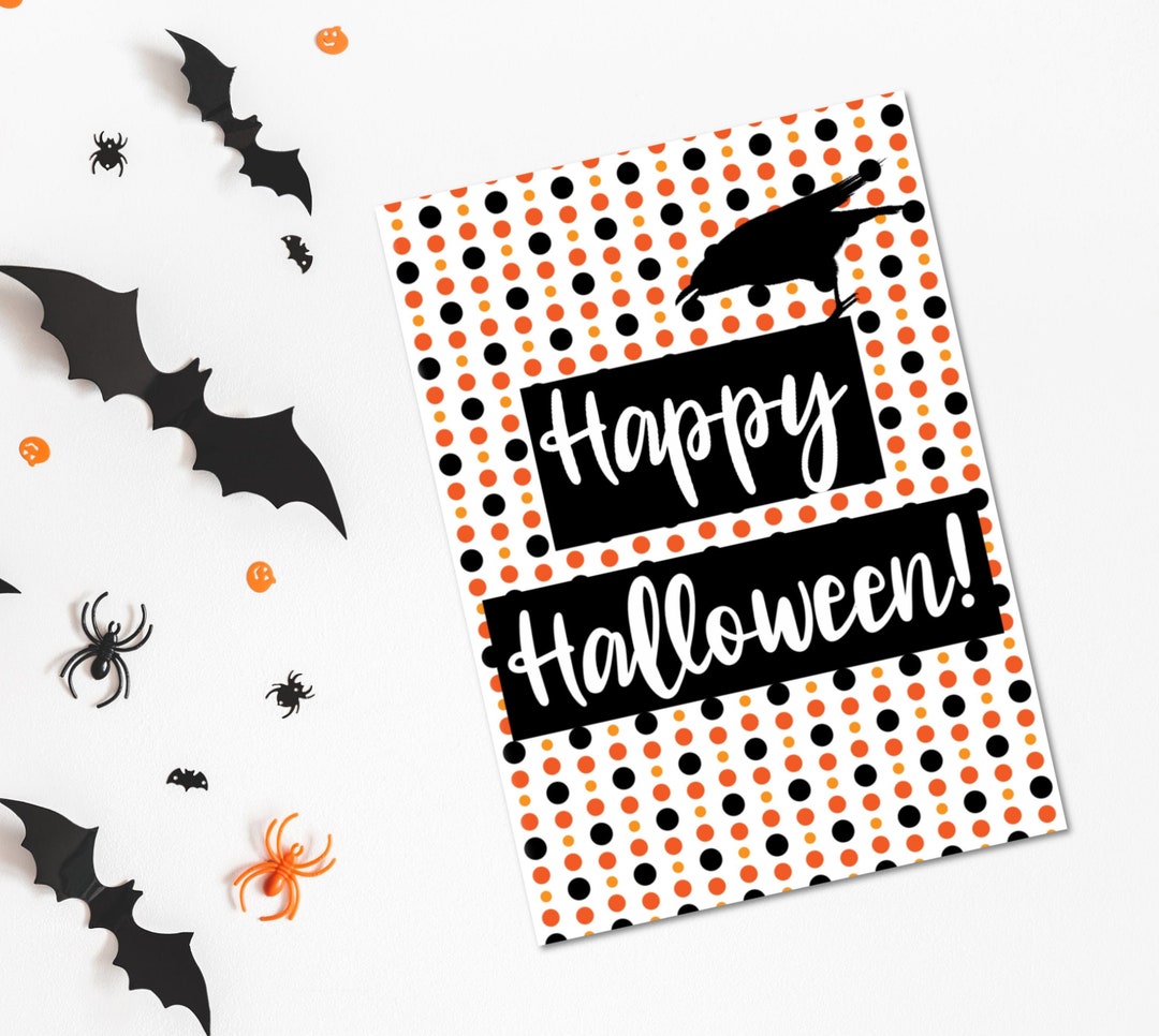 Halloween Card, Printable, Halloween Greeting Card, Happy Halloween ...