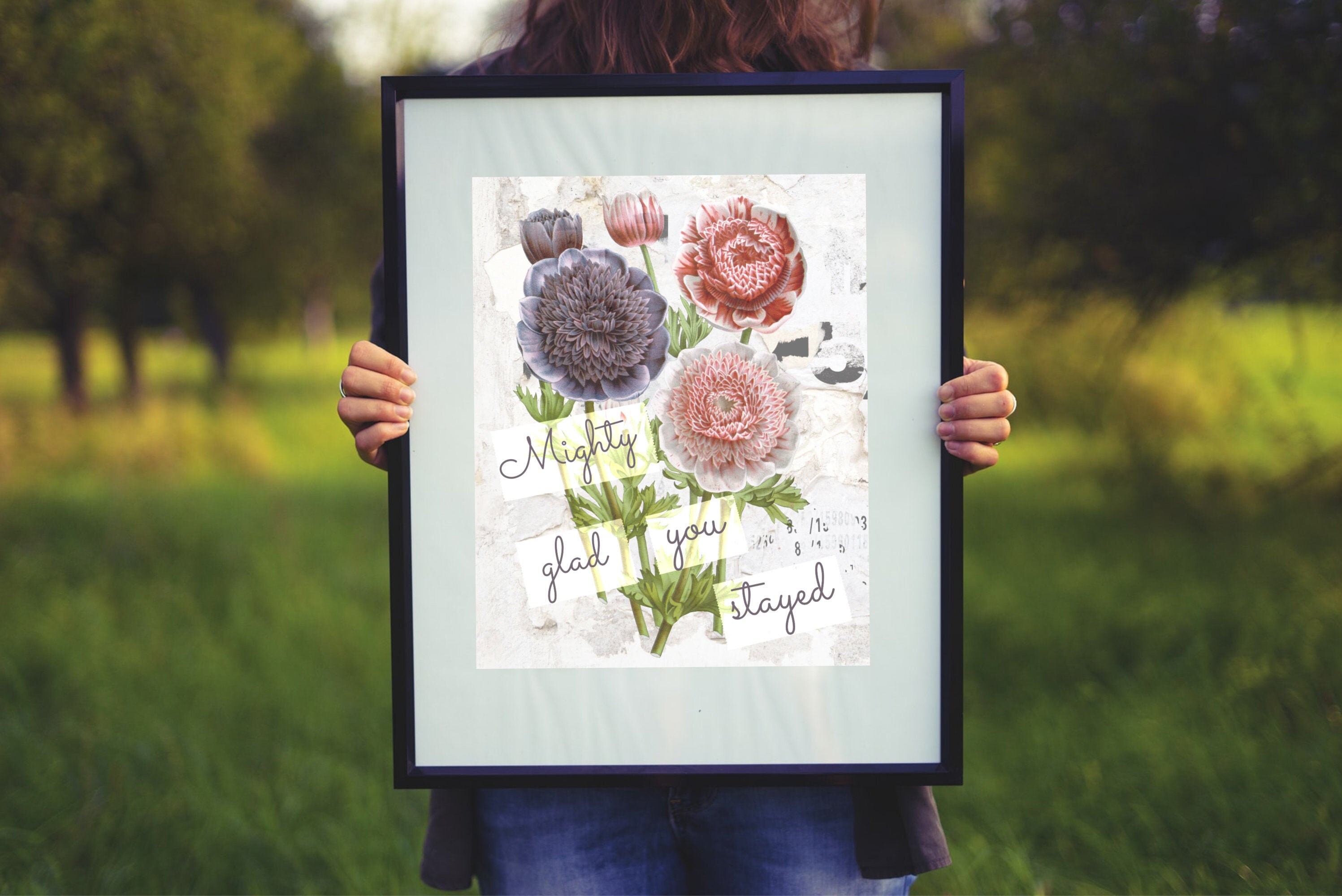 MIGHTY GLAD YOU Stayed Vintage Floral Print Guest Room | Etsy
