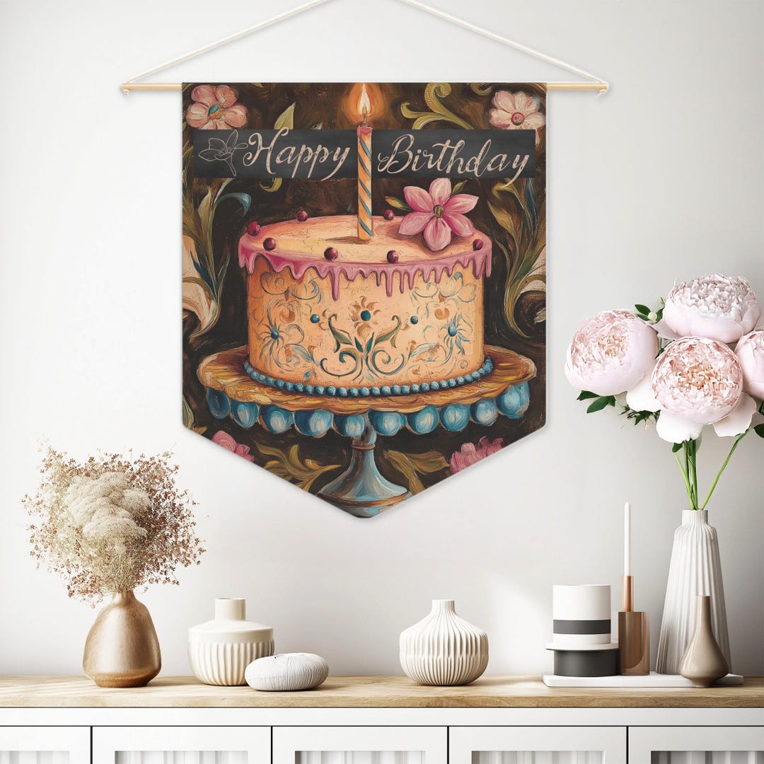 Happy Birthday Banner Pennant Flag Wall Hanging, Birthday Decorations ...