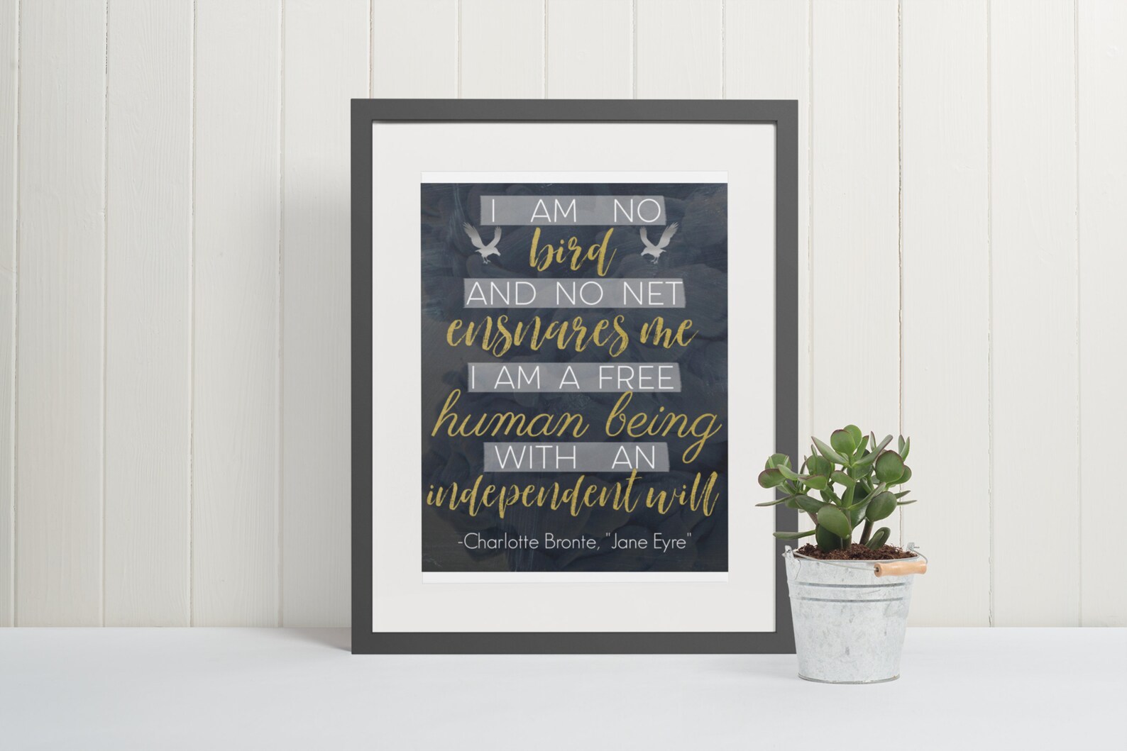 CHARLOTTE BRONTE QUOTE I Am No Bird No Net Ensnares Me Jane | Etsy