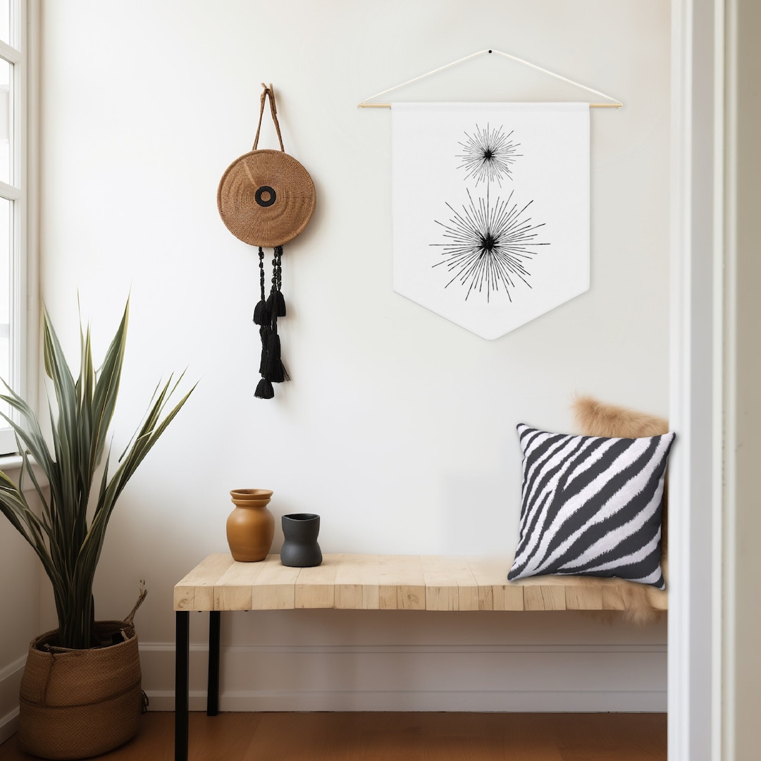 Starburst Pennant Flags Wall Hanging in 10 Colors Ready to Hang Wooden ...