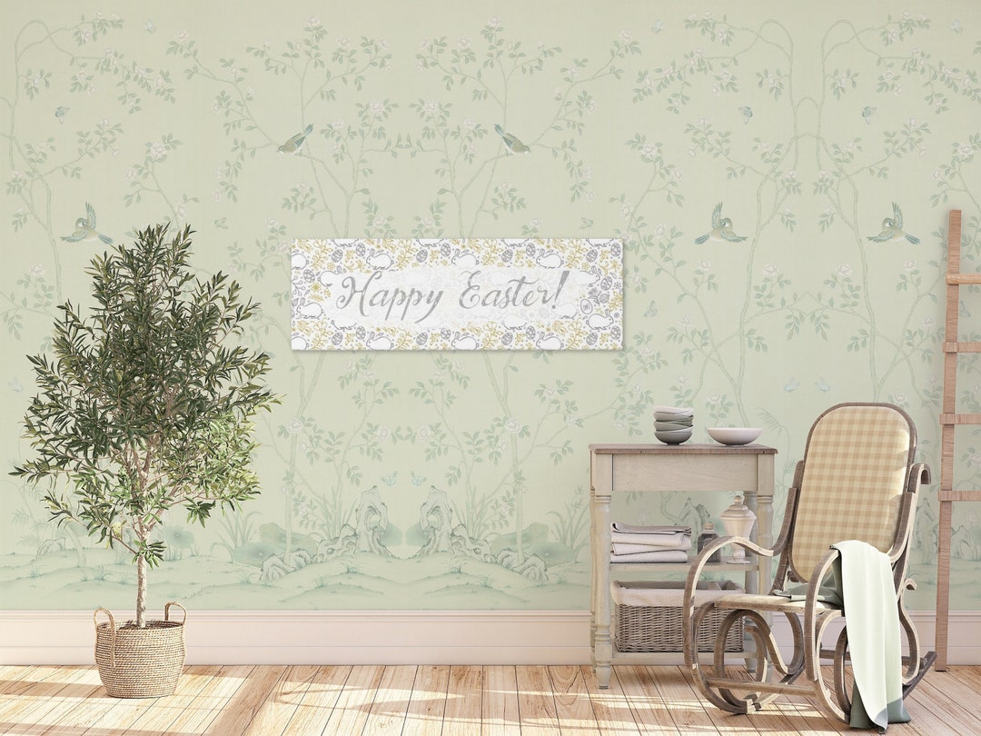 HAPPY EASTER SIGN, Easter Wall Art, Easter Decor, Easter Bunny Art ...