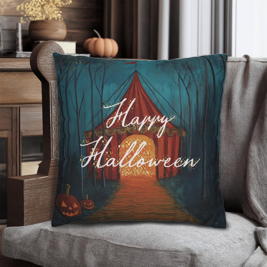 Spooky Circus Tent Halloween Throw Pillow, Woodland Decor - Etsy