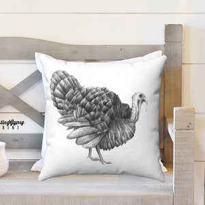 TURKEY PILLOW Cover, Farmhouse, Turkey Pillow, Thanksgiving Decor ...