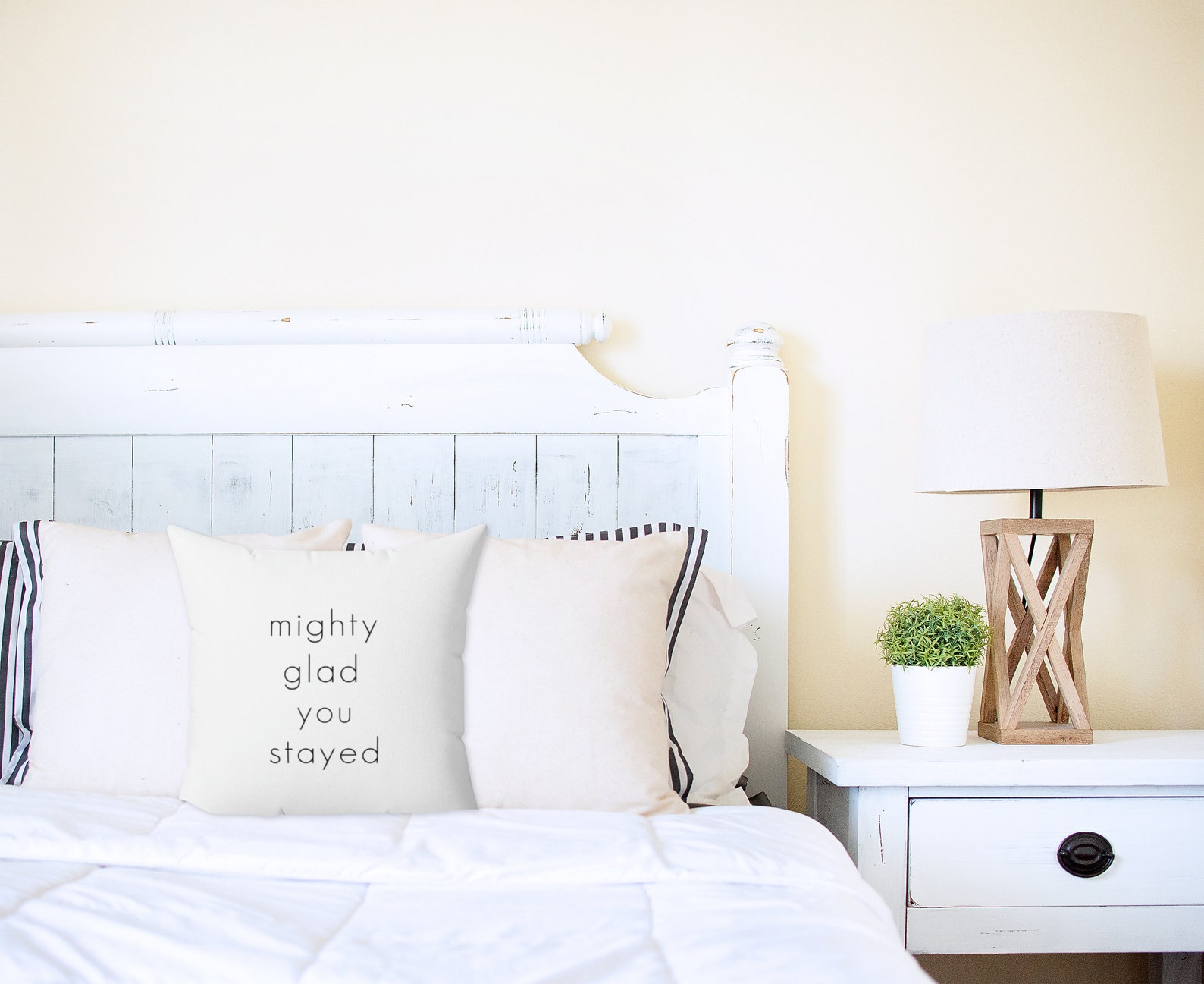 Mighty Glad You Stayed Pillow Cover, Guest Room Pillow Cover, Song ...