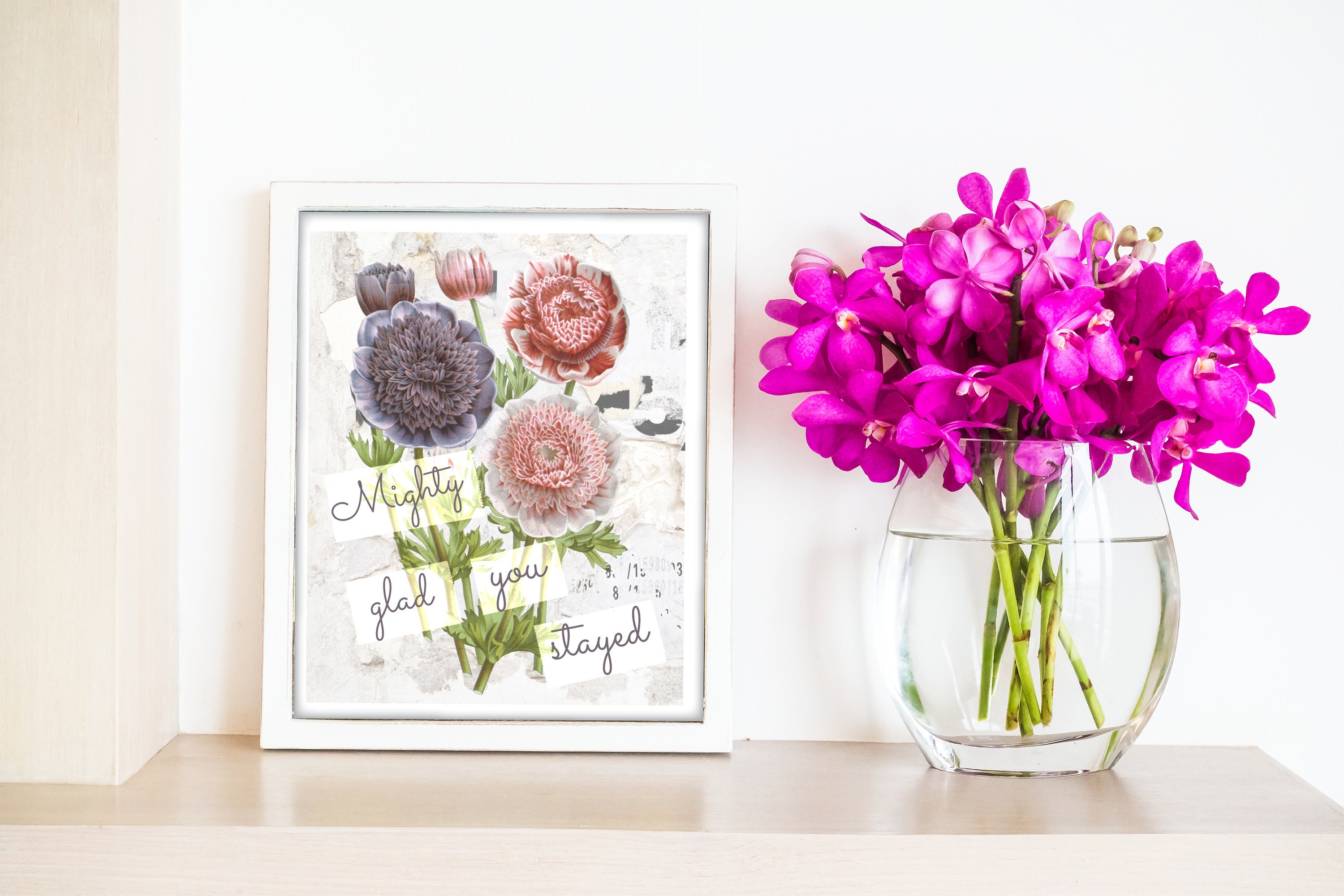 MIGHTY GLAD YOU Stayed Vintage Floral Print Guest Room | Etsy