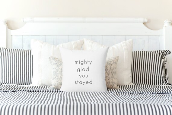 MIGHTY GLAD YOU Stayed Pillow Cover Guest Room Pillow Cover - Etsy