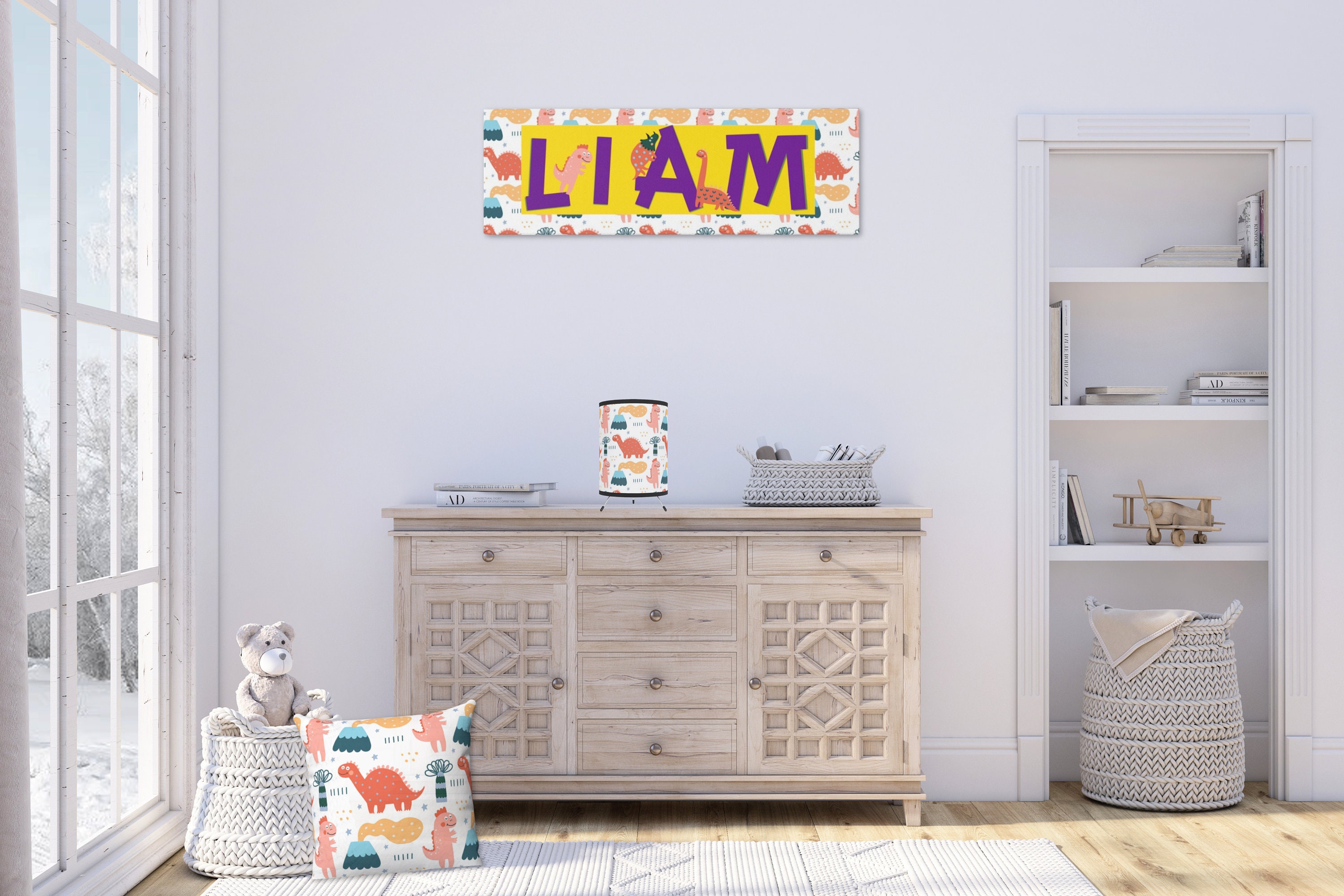 Custom Dinosaur Sign, Kids Name Sign, Nursery Name Sign, Dinosaur ...