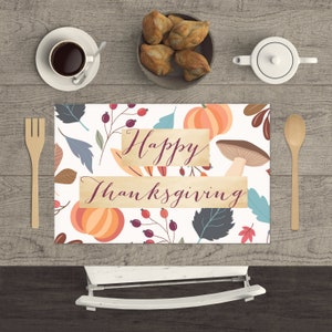 Happy Thanksgiving Placemat, Printable, Thanksgiving Table ...