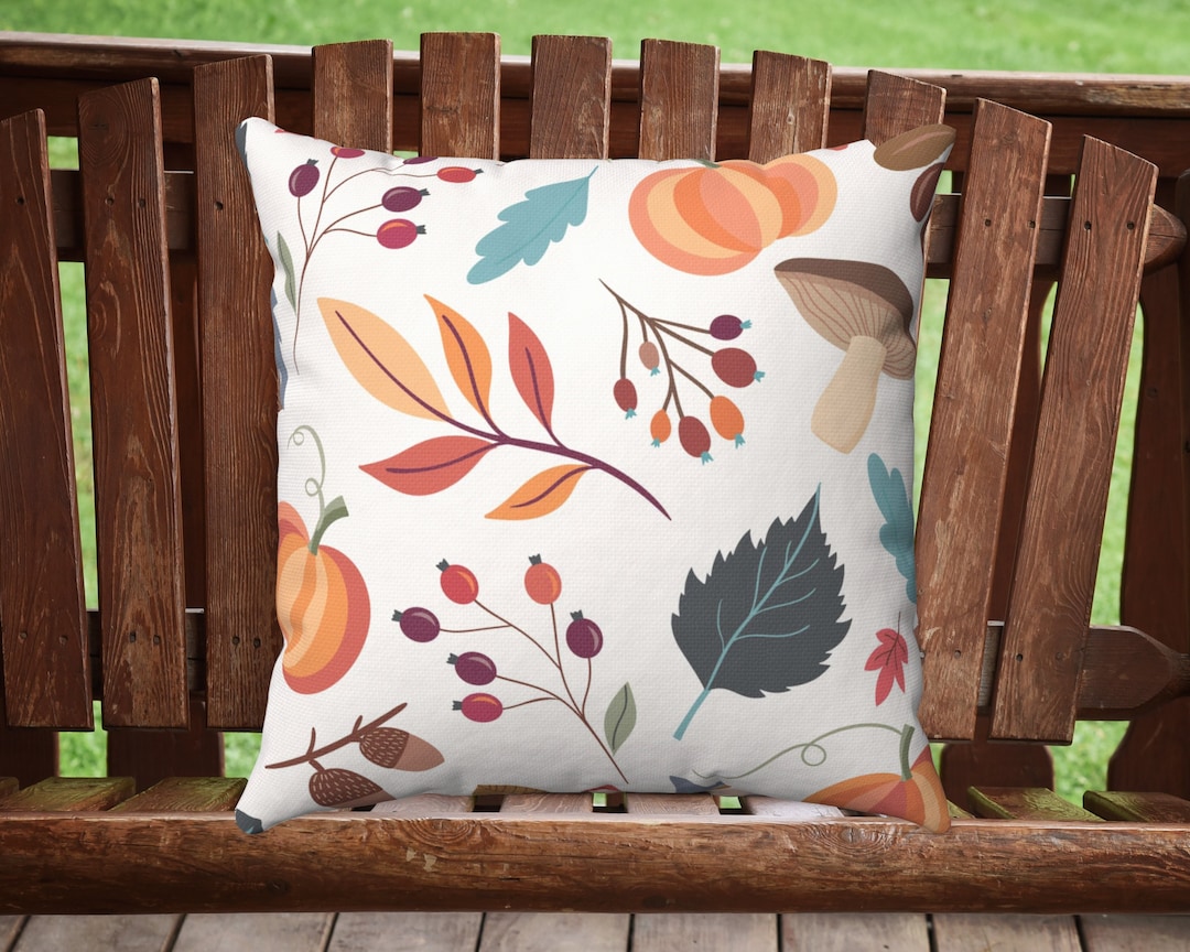 FALL PILLOW COVER Autumn Leaves Pillow Case Square in 4 Sizes, Fall ...