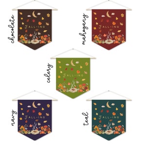Fall Wall Decorations Fall-ing Leaves Pennant Flag With Floral ...