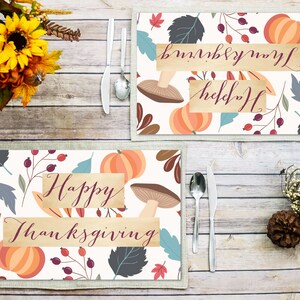 Happy Thanksgiving Placemat, Printable, Thanksgiving Table ...