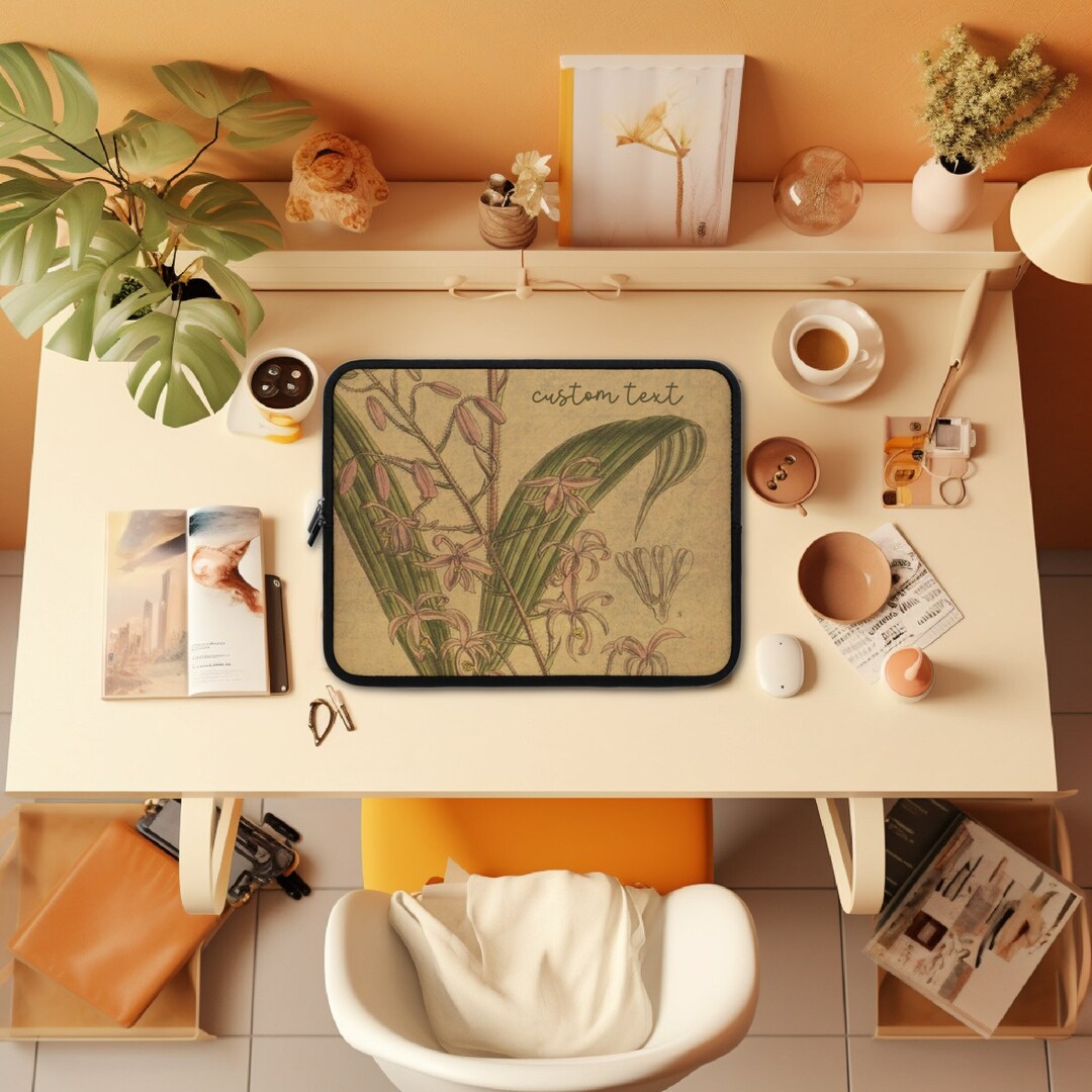 Personalized Laptop & Tablet Sleeve - Vintage Floral Botanical Art ...