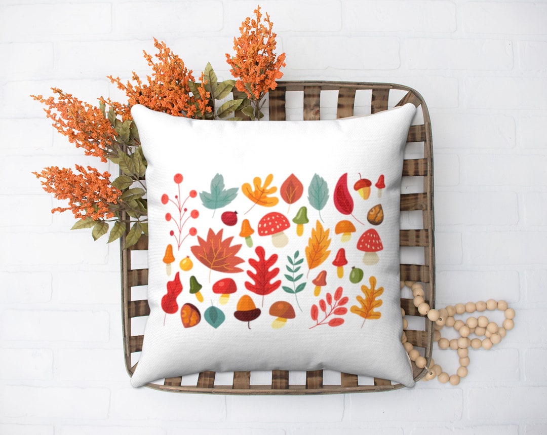 FALL PILLOW COVER Fall Pattern Pillow Leaves Acorns - Etsy