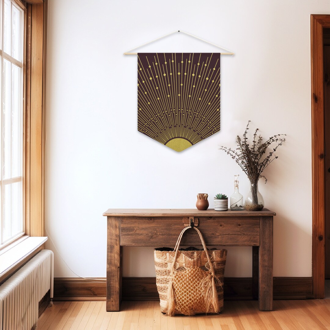 SUNBURST PENNANT FLAGS Wall Hanging in 10 Colors Ready to Hang - Etsy