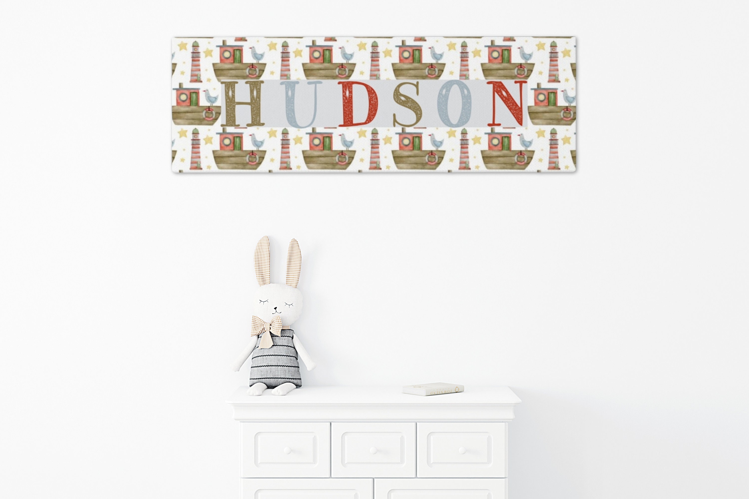 Custom Children's Tugboat Sign, Kids Name Sign, Nursery Name Sign ...