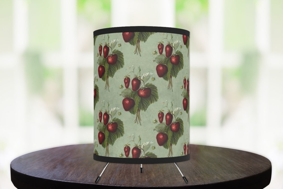 Strawberry Lamp, Vintage Strawberry Print, Botanical Lamp, Botanical ...