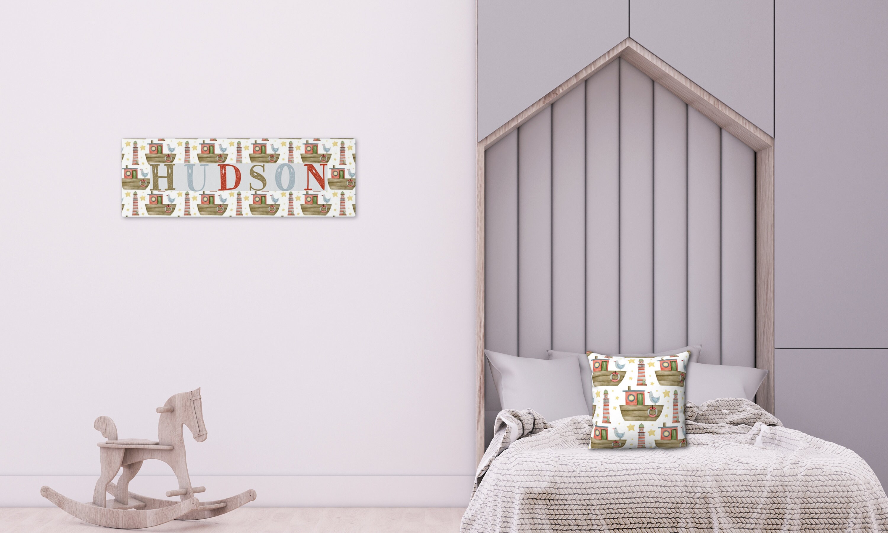 Custom Children's Tugboat Sign, Kids Name Sign, Nursery Name Sign ...