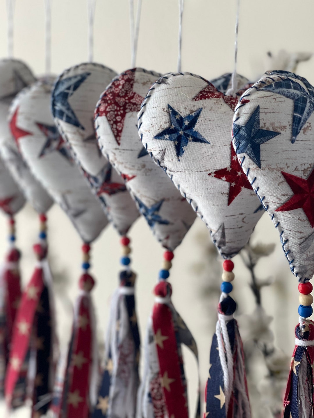 4th of July Decor,wall Hanging Heart,door Knob,christmas Hearts,vintage ...