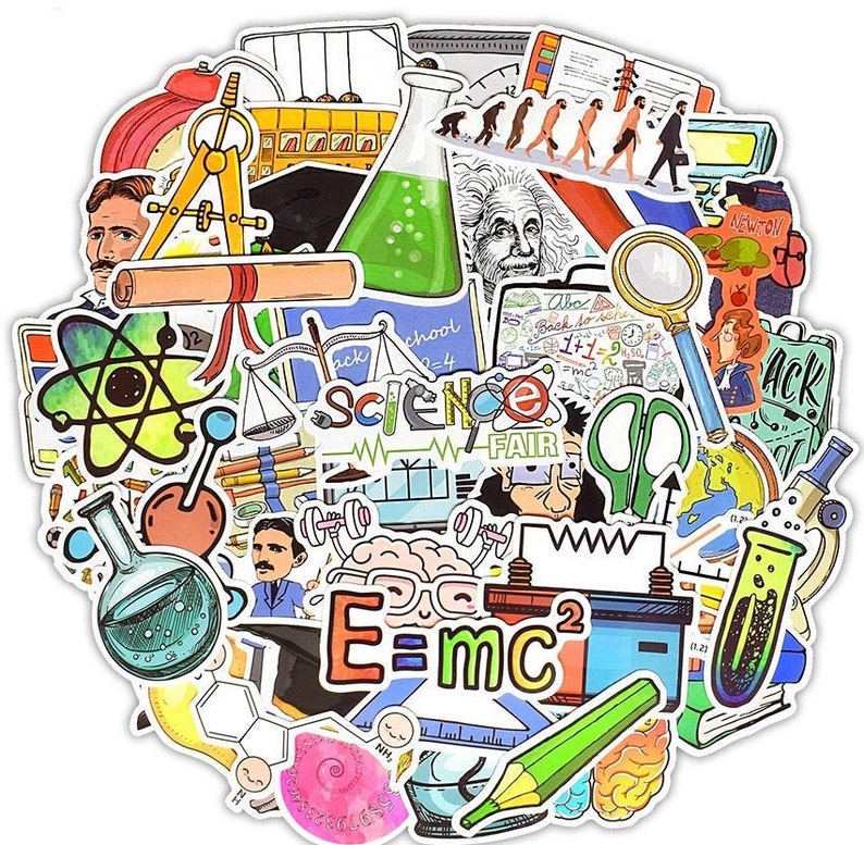 New 50 pcs Science Subject Stickers / Science Lab Stickers / | Etsy