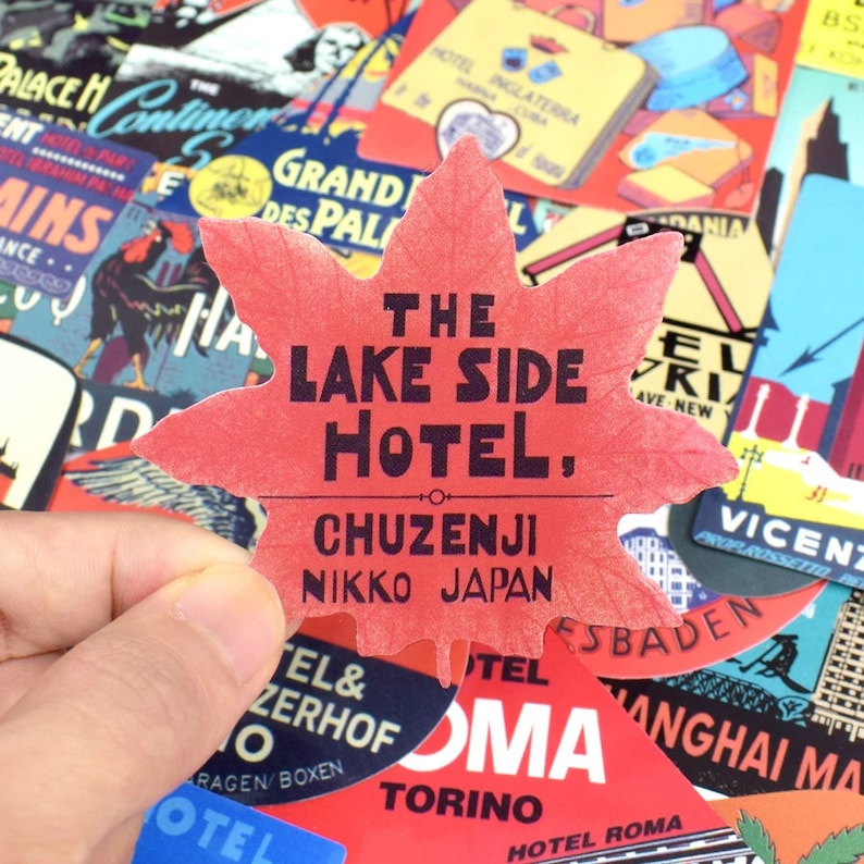 Vintage Hotels Stickers Pack / 55 Pcs Travel Vinyl Decals / | Etsy