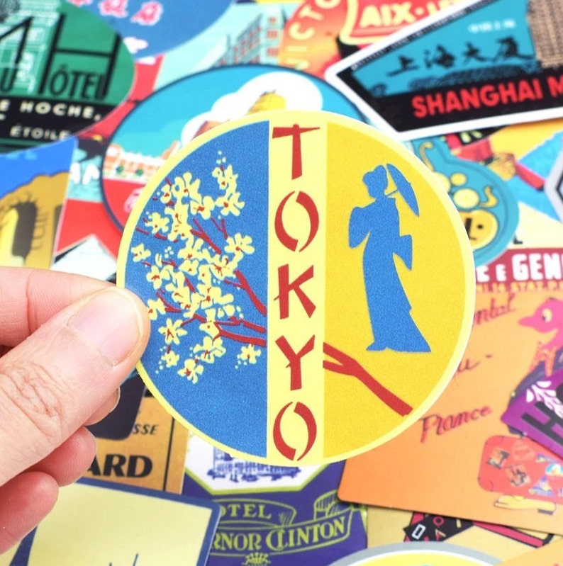 Vintage Hotels Stickers Pack / 55 Pcs Travel Vinyl Decals / | Etsy