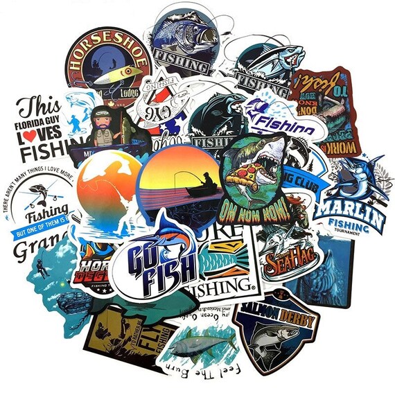Classic Fishermen Stickers Pack 50 Pcs / Fishing Vinyl Decals | Etsy