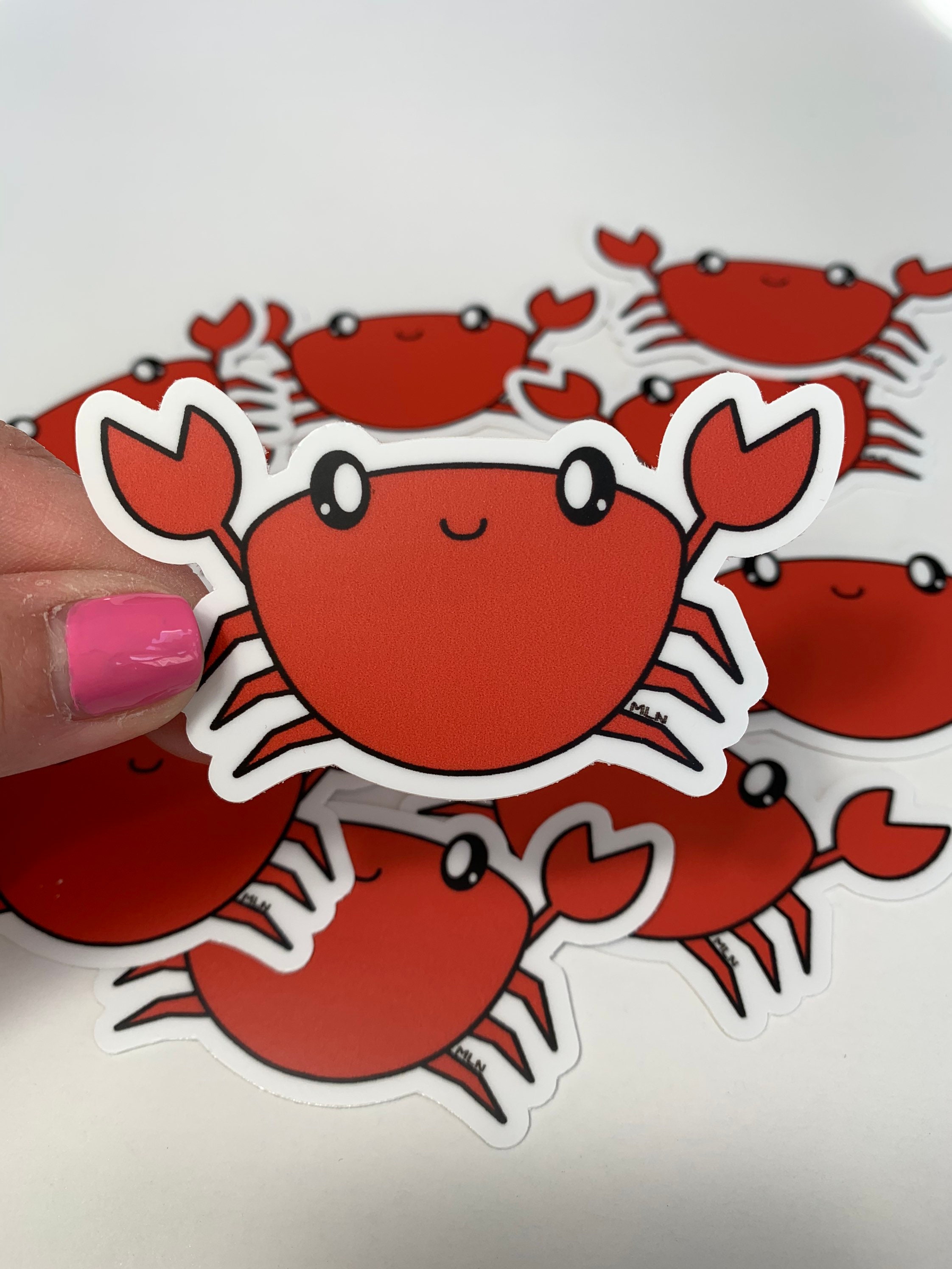 Cutie Crab Waterproof Sticker Crab Sticker Waterproof | Etsy