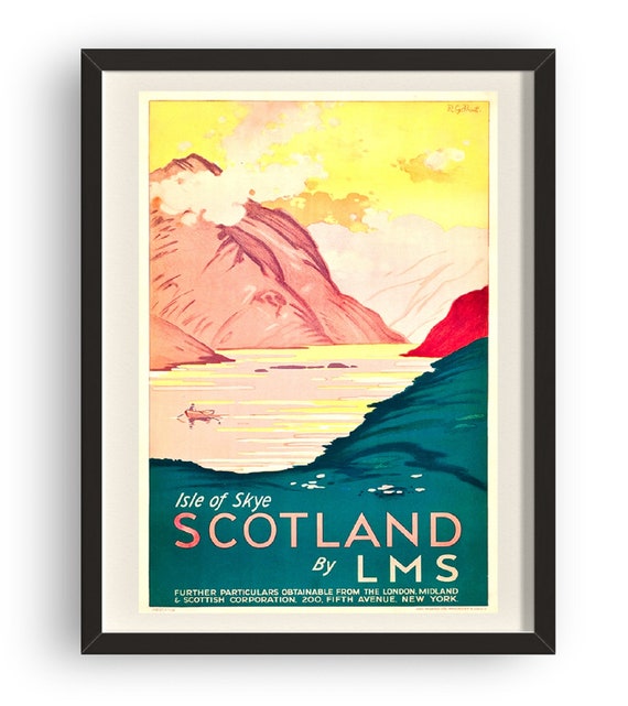 Scotland Vintage Travel Poster A3 British Retro Railway | Etsy